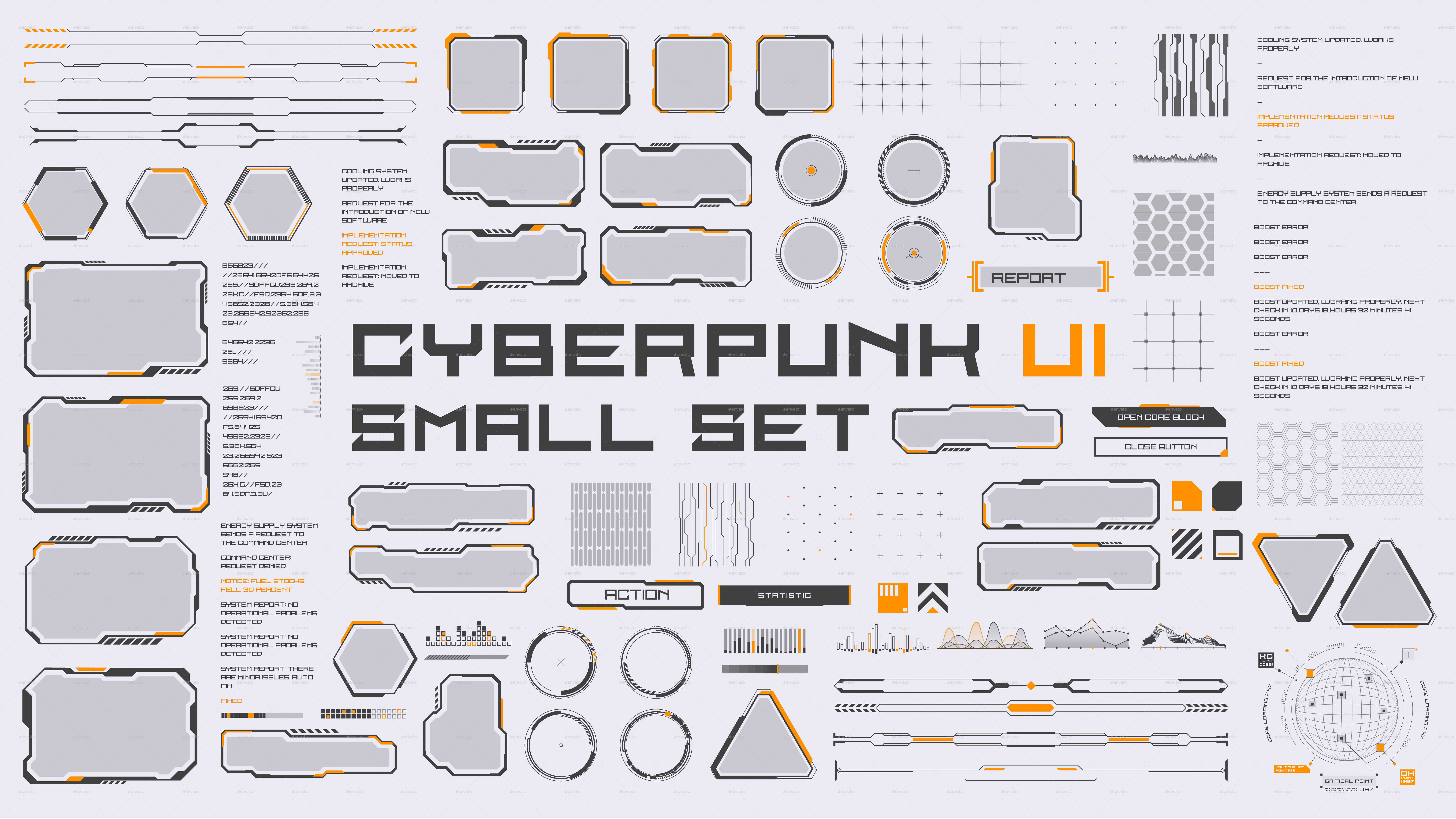 Cyberpunk UI Small Set, Game Assets | GraphicRiver